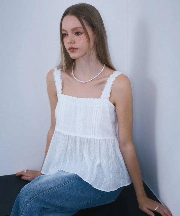 Rose Frantz Pintuck Sleeveless Blouse