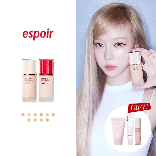 Espoir Be Glow Foundation / Be Velvet Foundation (+Gift Set 3 pcs)